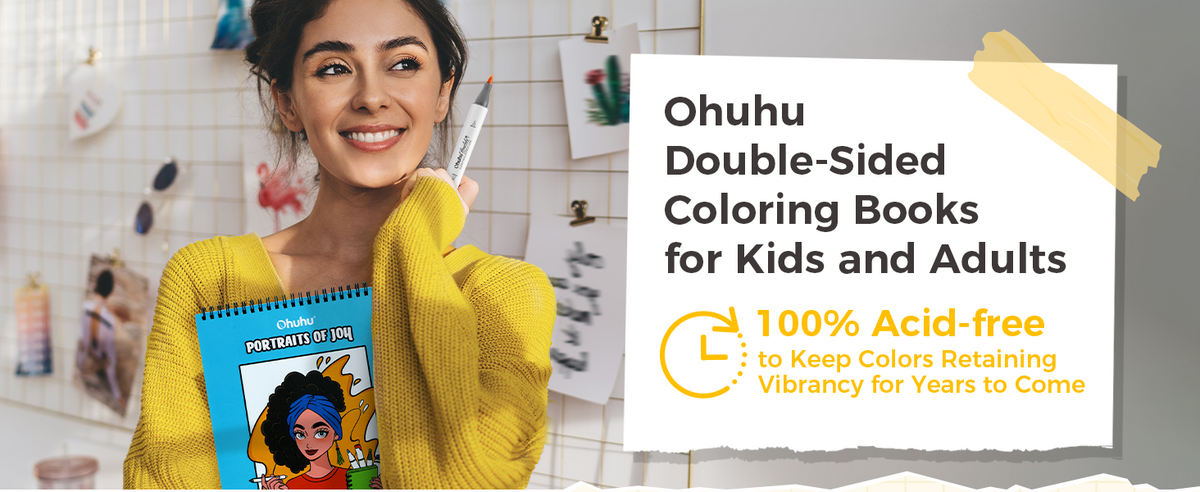 Ohuhu Double-Sided Bleedproof Coloring Book